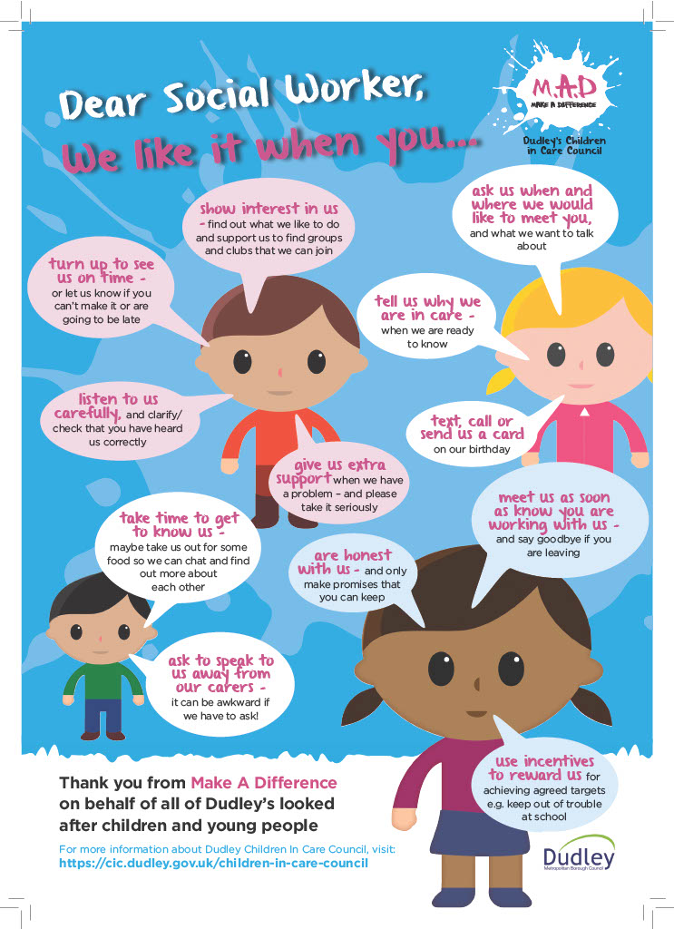 Dudley: 'Dear Social Worker' poster highlighting what children want ...